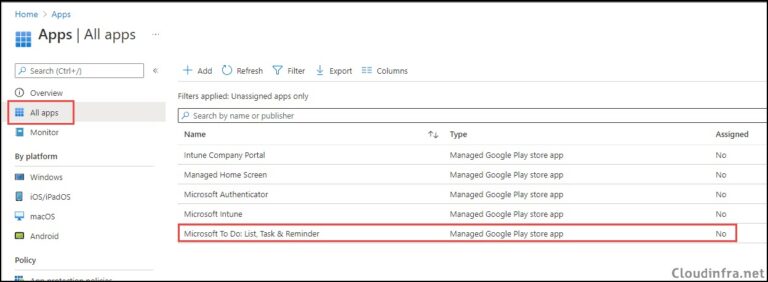 Add/Remove Android Managed Google Play Store Apps On Intune