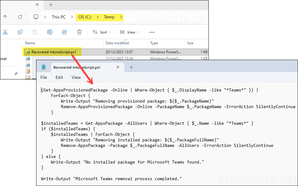 Get Back Or Retrieve Intune PowerShell Scripts