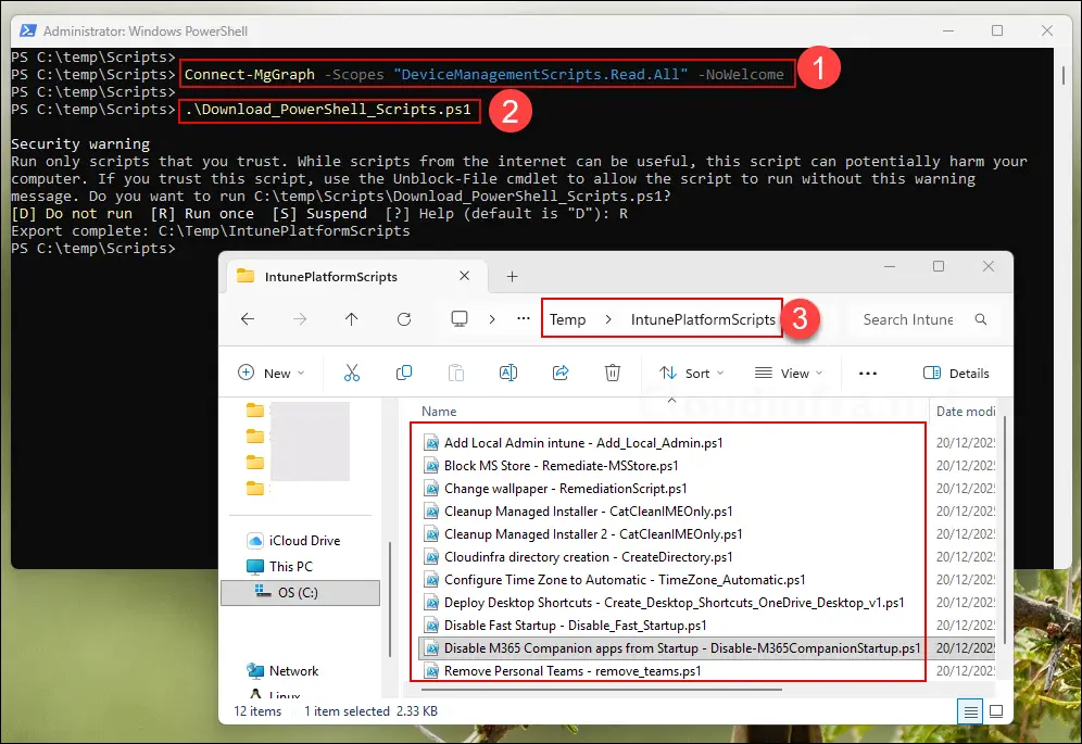 Get Back Or Retrieve Intune PowerShell Scripts