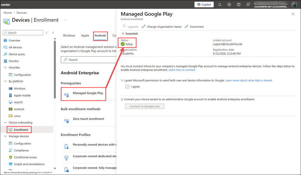 Enroll Android Corporate Owned With Work Profile In Intune