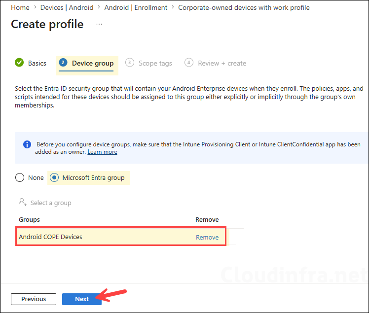 Enroll Android Corporate Owned With Work Profile In Intune