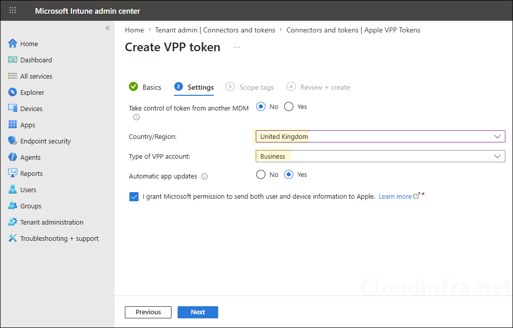 Download Content Tokens From Apple Business And Sync With Intune